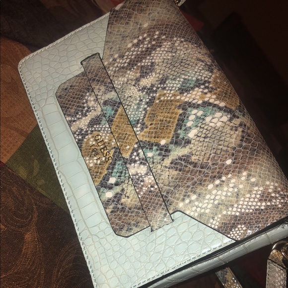 Guess | Bags | Baby Blue Snake Skin Guess Bag | Poshmark